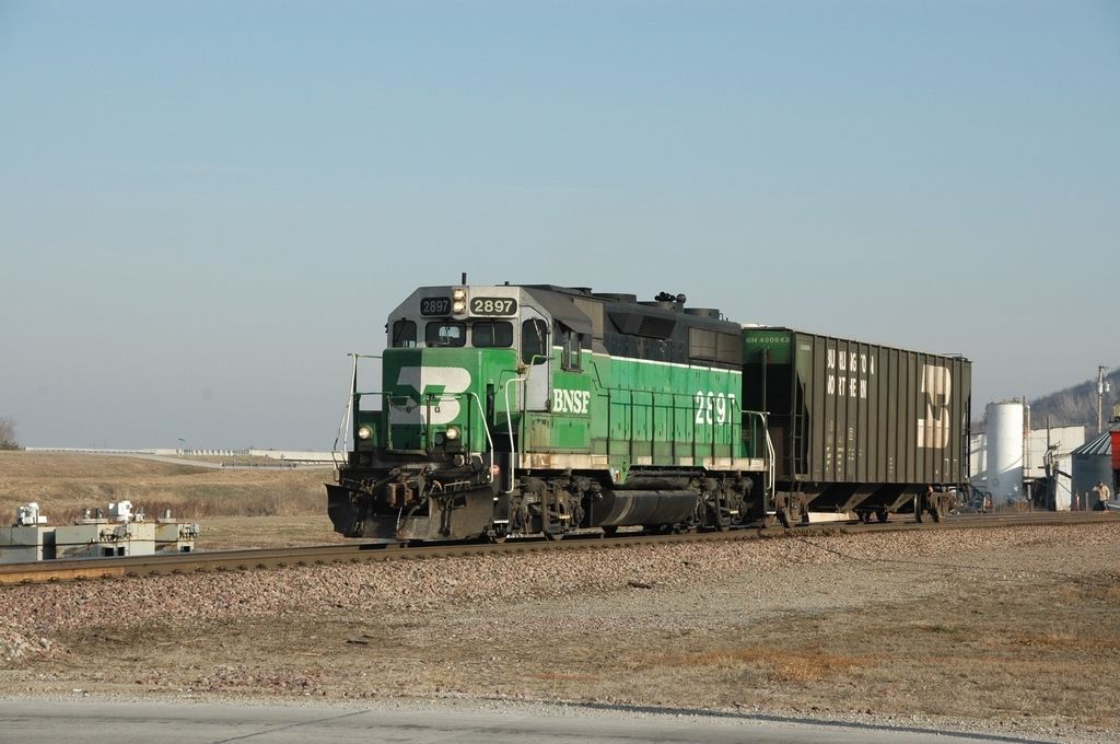 Nice old geep helps build a train.